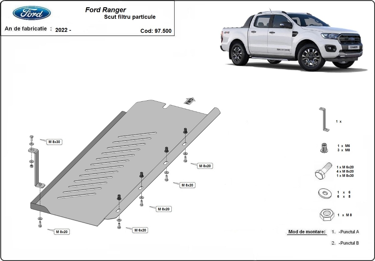 Kryt pod DPF Ford Ranger (2022-2023)